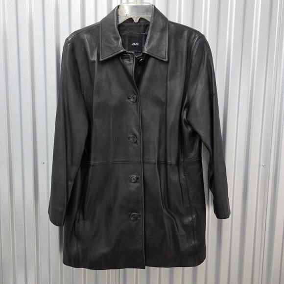 Jlc | Jackets & Coats | Jlc New York Leather Jacket Womens M Black ...